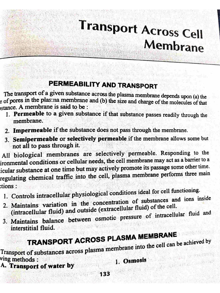 Transport Across Cell Membrane | PDF