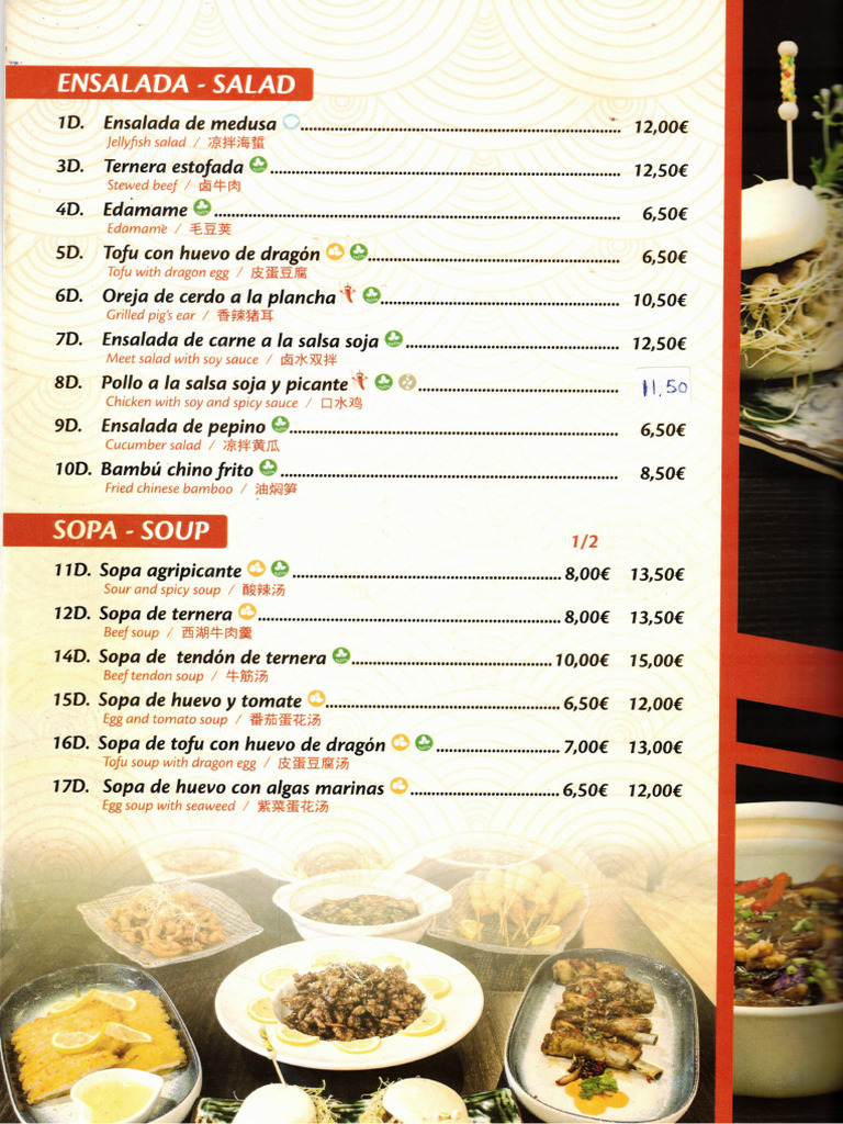 menu chino 12-10-2024 | PDF