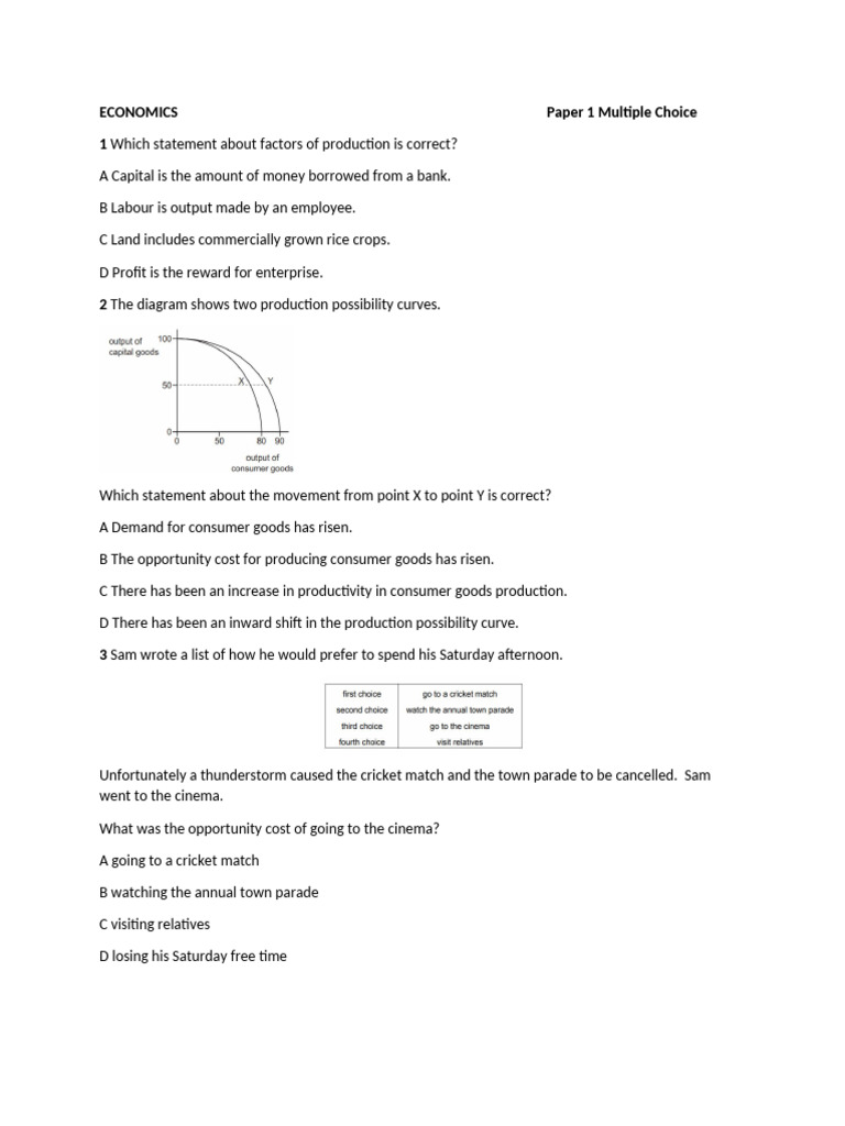 Economics MCQ Full Paper | PDF