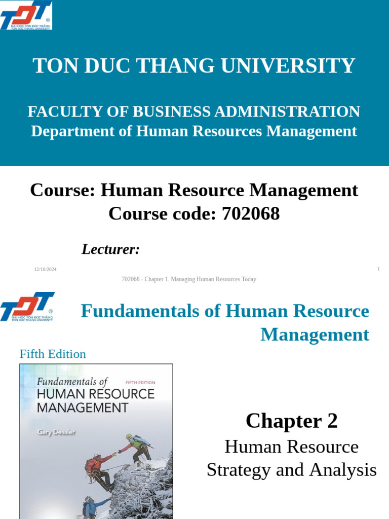 Chapter 2 Human Resource Strategy and Analysis | PDF