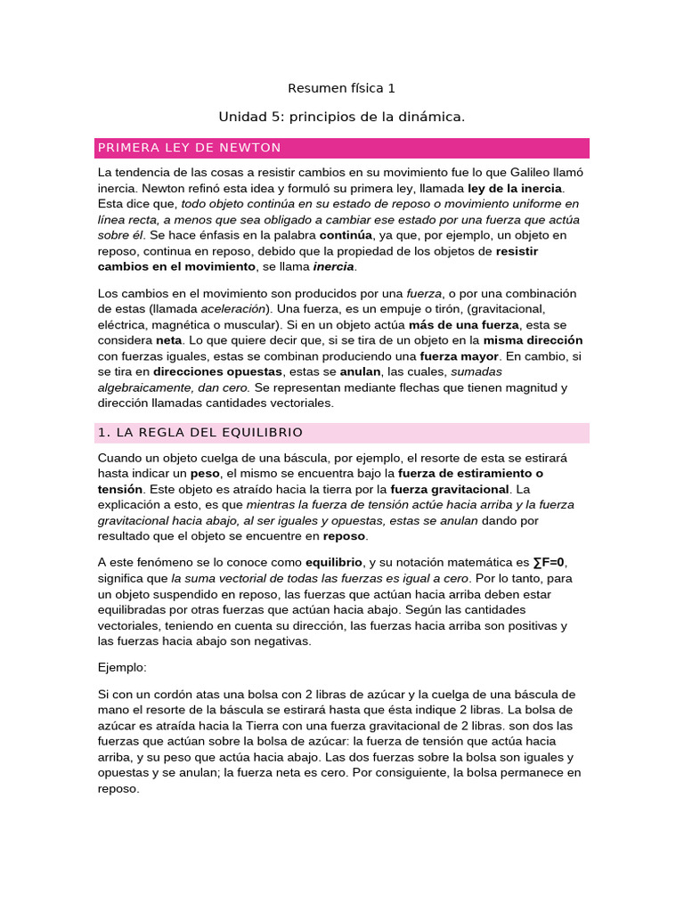 Resumen Física 1 U5 | PDF