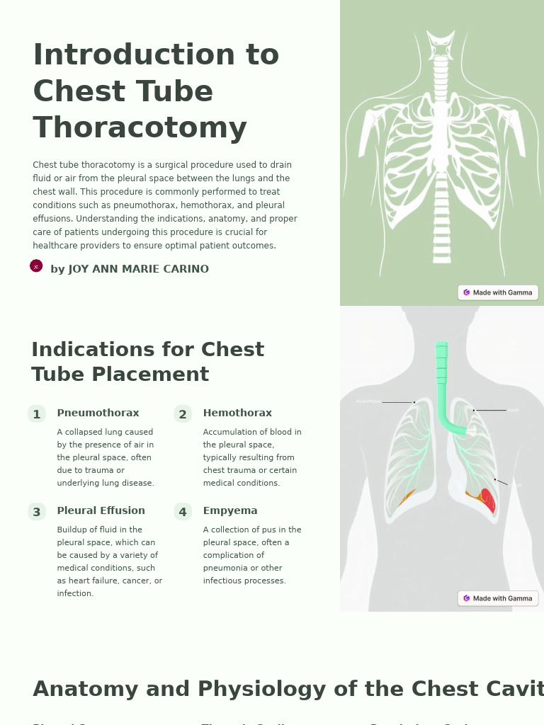 Introduction To Chest Tube Thoracotomy | PDF