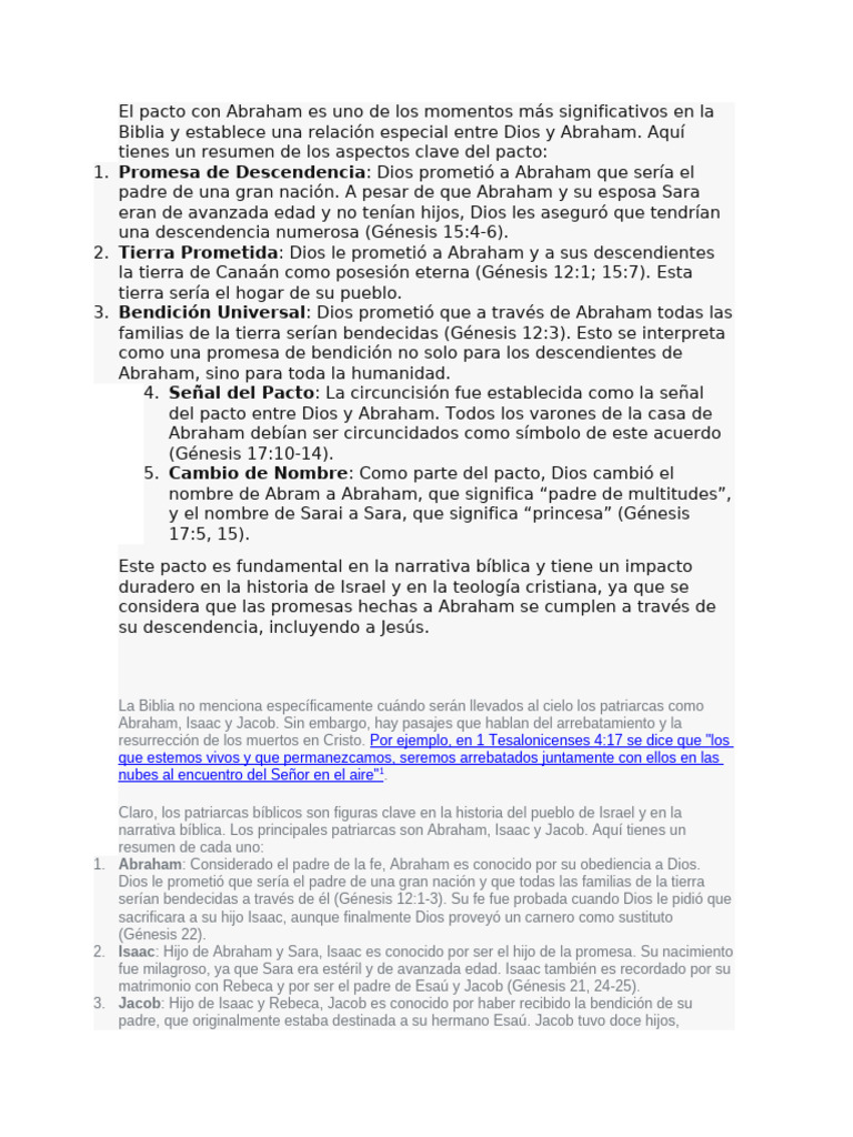 Pacto de Abraham y su Significado Bíblico | PDF | Abrahán | Ciencias ...