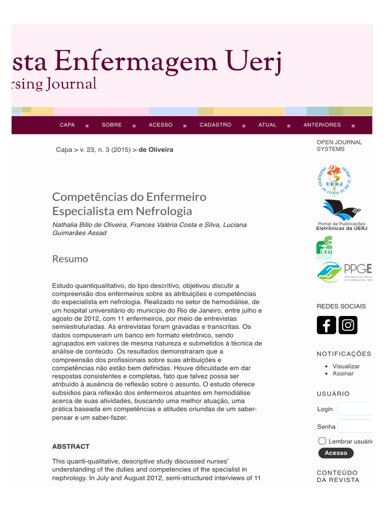 Competências Do Enfermeiro Especialista em Nefrol | PDF
