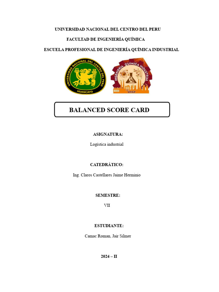 Balanced Score Card-Jair Camac Roman | PDF