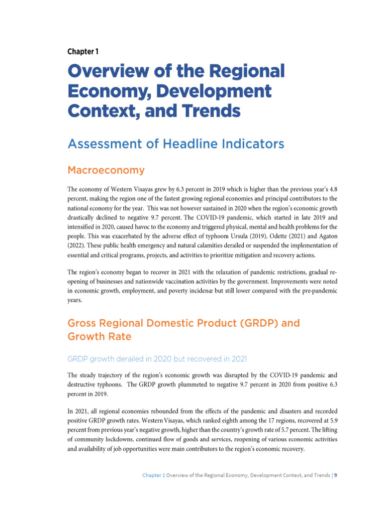Western Visayas Economic Overview 2021 | PDF