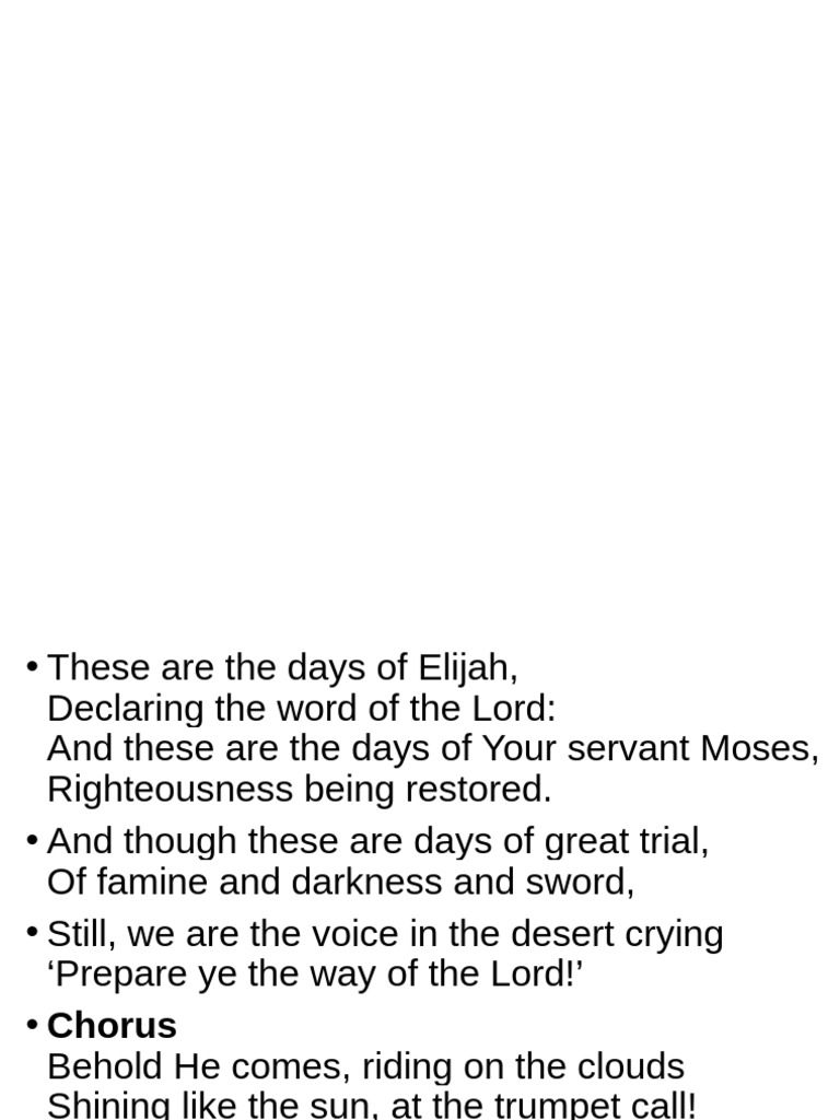 Days of Elijah | PDF