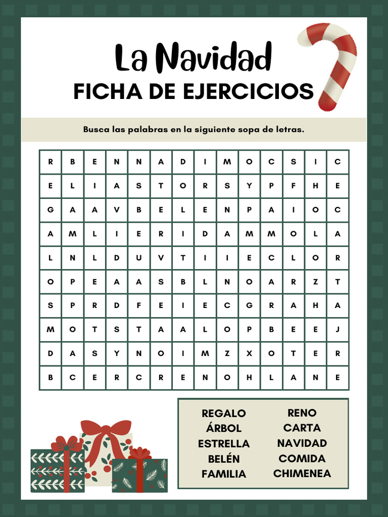La Navidad Ficha de Ejercicios Verde Ilustrativo | PDF