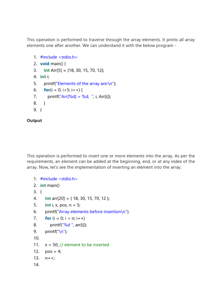 Arrays Operation | PDF