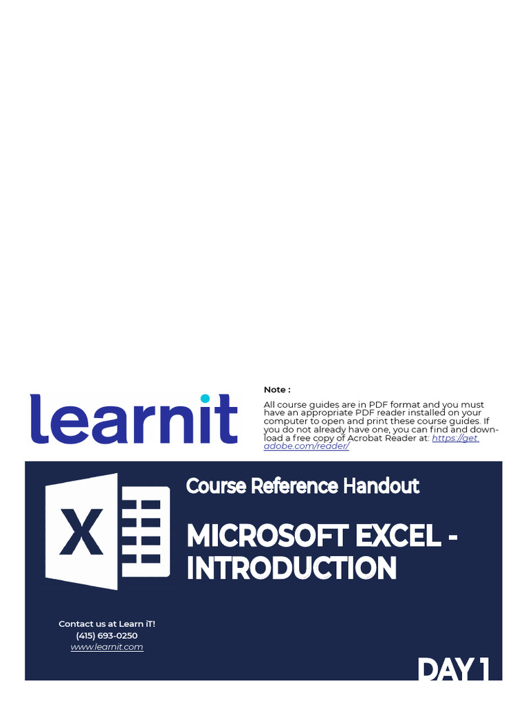 Windows Excel - Introduction | PDF