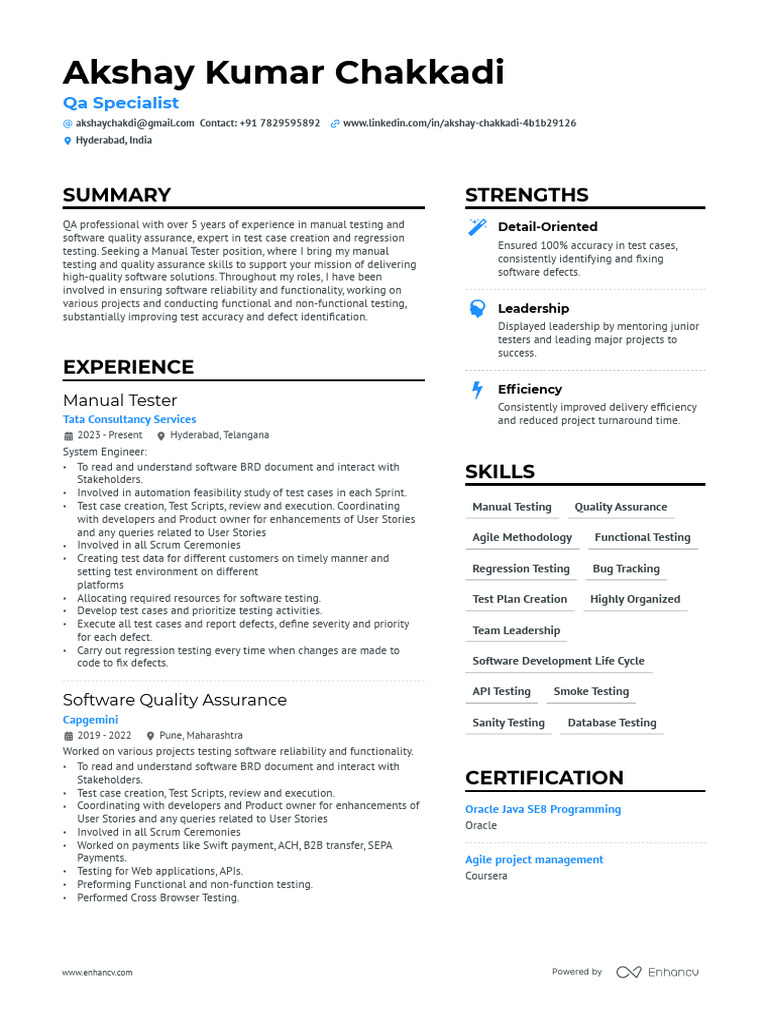 Akshay Kumar Chakka Di Resume | PDF