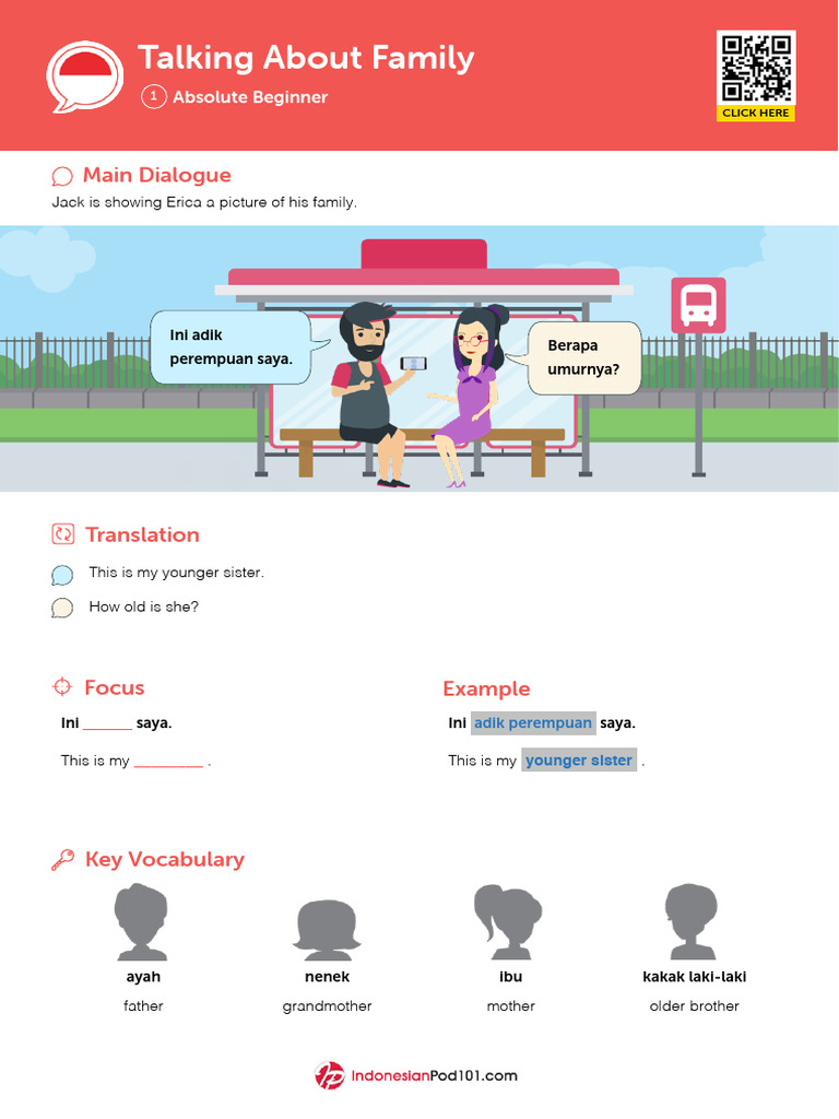 Indonesian Talking Family | PDF