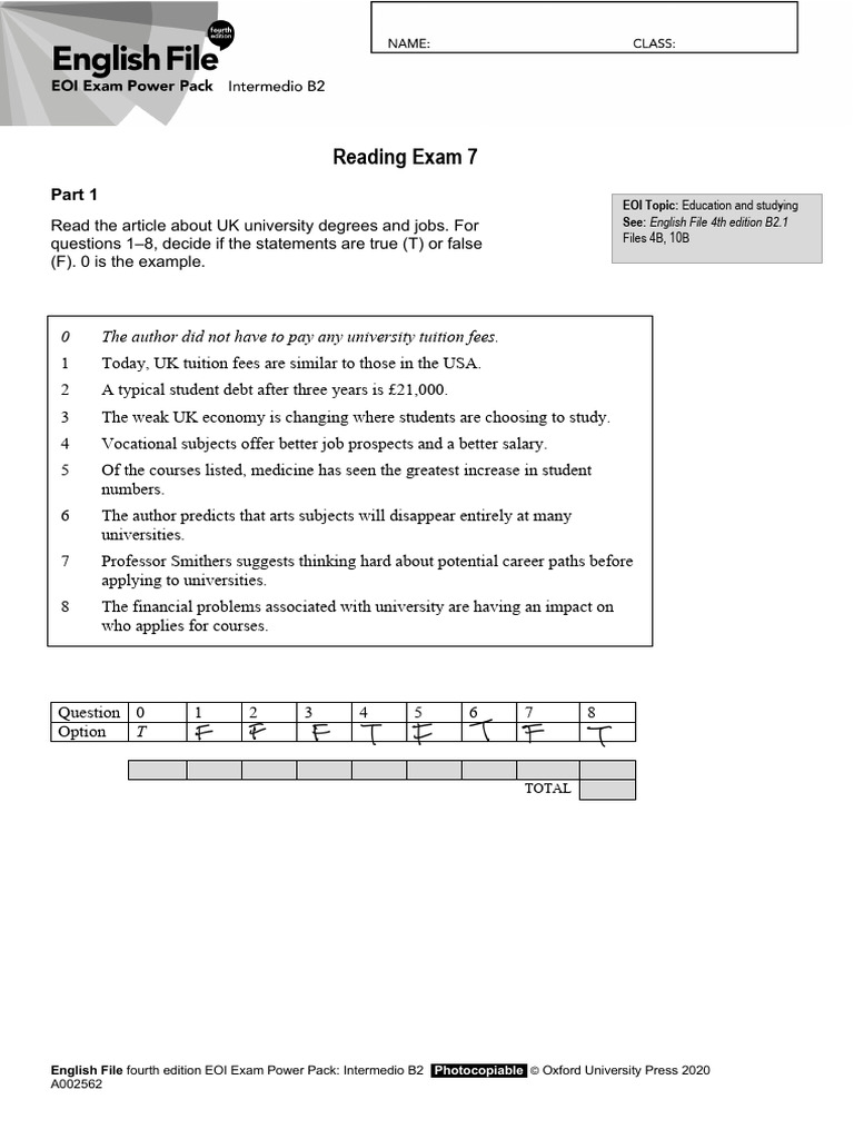 B2 Reading | PDF