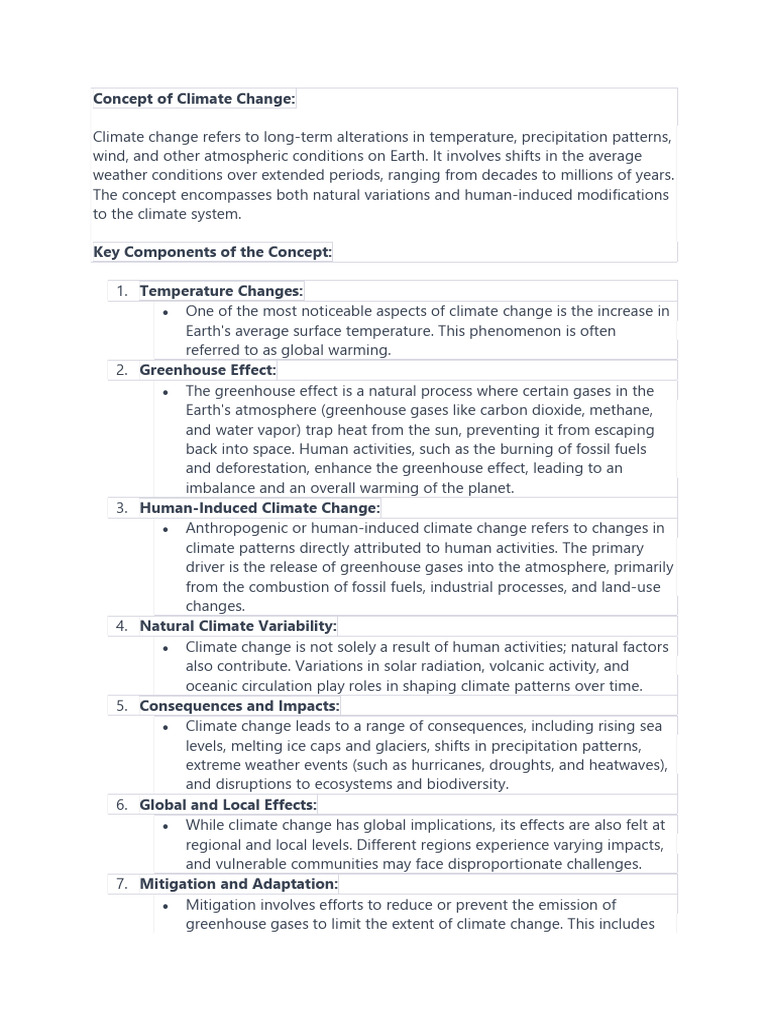 Concept of Climate Change | PDF