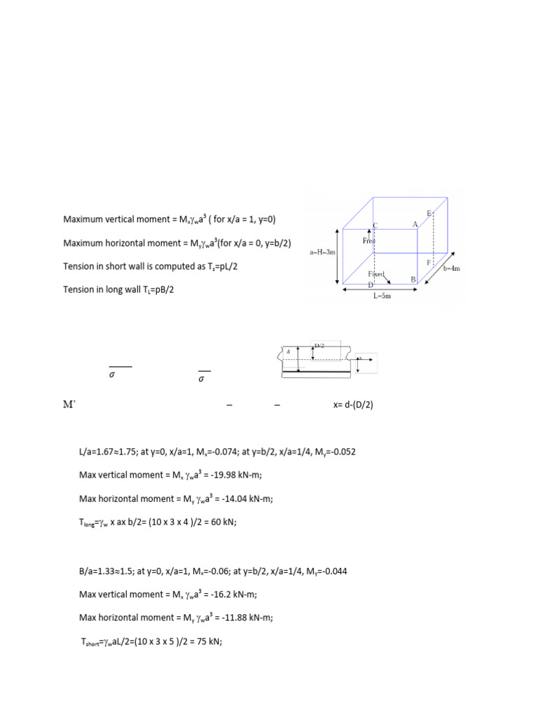 Design of Rectangular Water Tank With Fixed Base | PDF