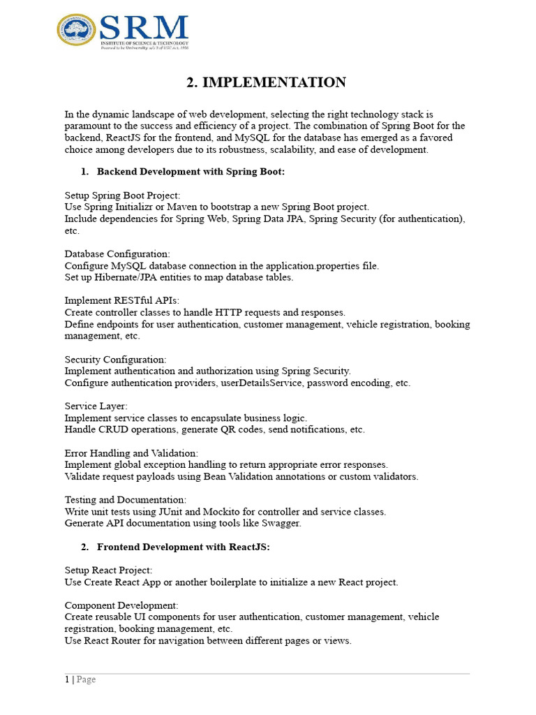 Implementation - Mini Project | PDF