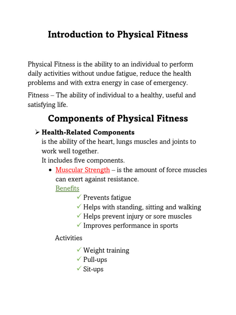Introduction To Physical Fitness | PDF