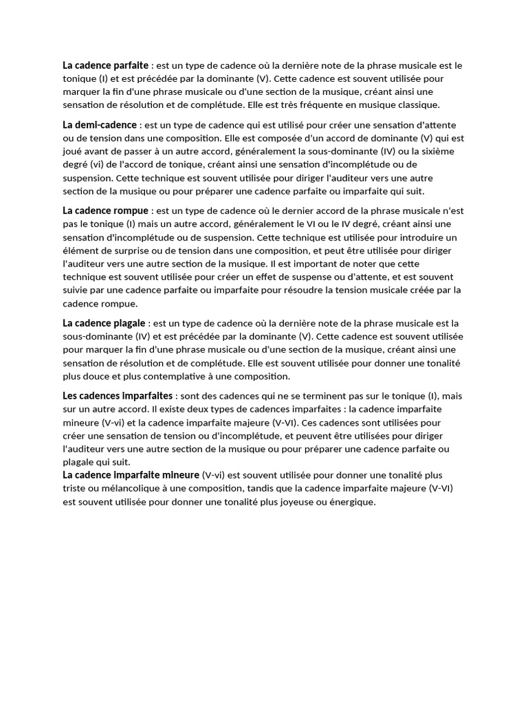 Cadences | PDF