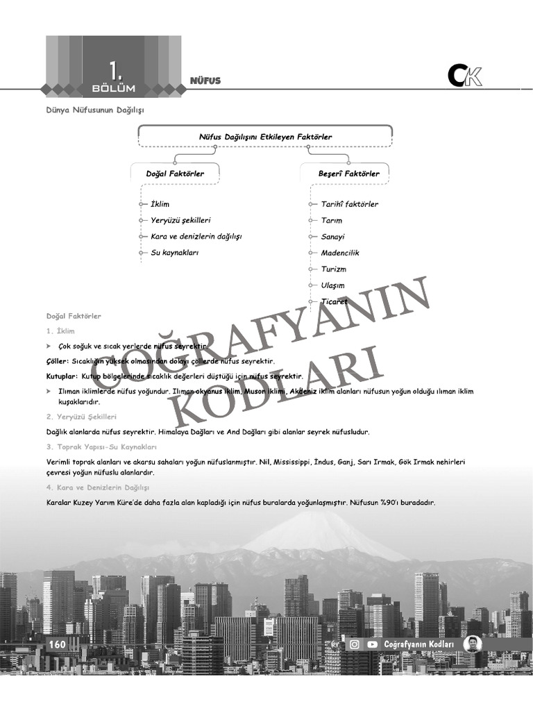 10.sinif Tyt Cografya Dunyada Nufusun Dagilisi Konu Anlatimi PDF | PDF