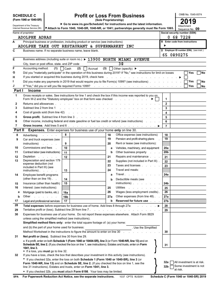 form 1040 schedule c | PDF