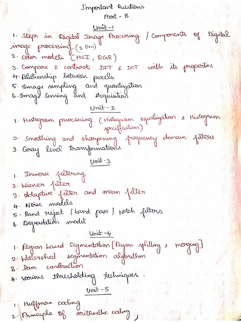 Important Questions All Units | PDF