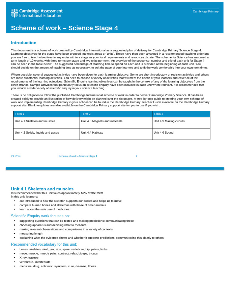 Scheme-of-Work-Science-Stage-4 | PDF