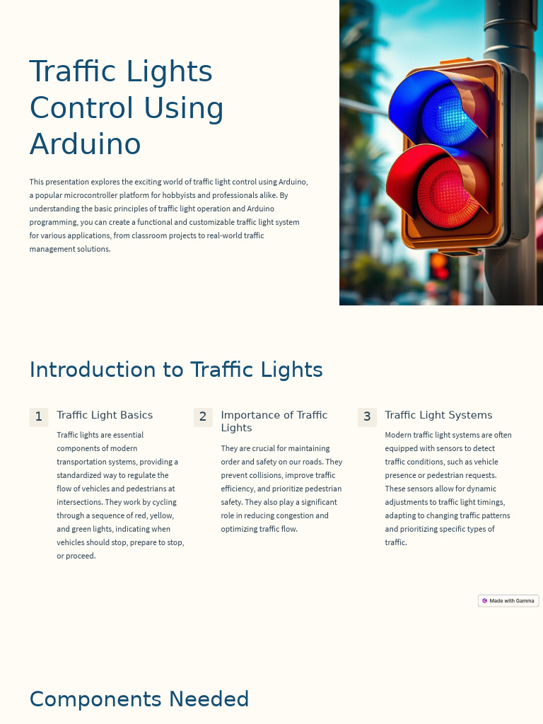 Traffic Lights Control Using Arduino | PDF