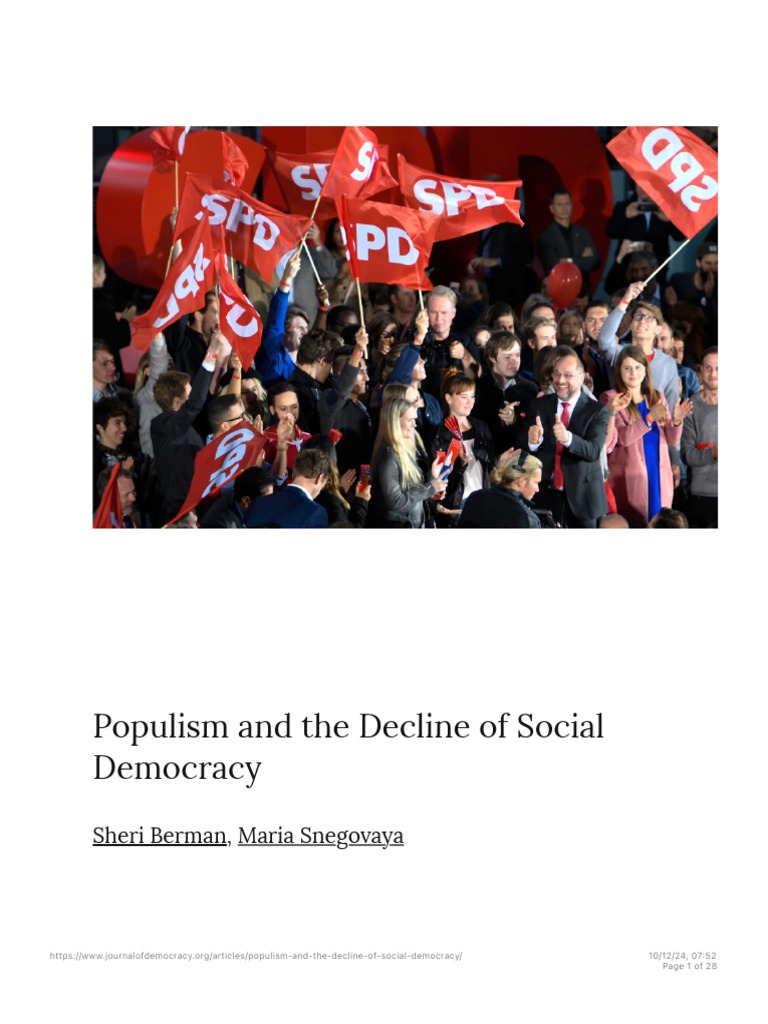 Populism and The Decline of Social Democracy | PDF | Social Democracy ...