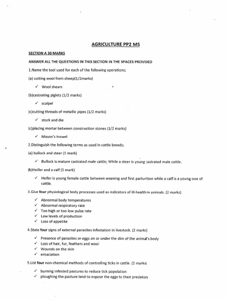 Agric PP2 Scheme-1 | PDF