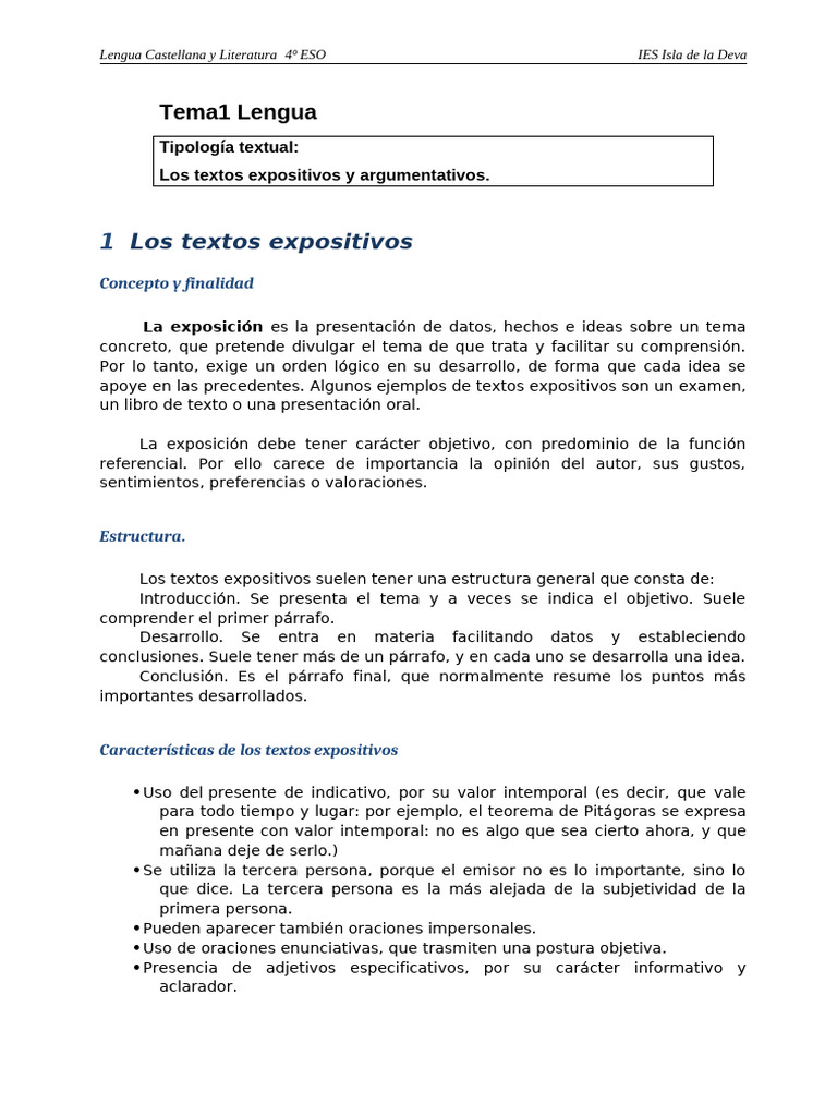 Textos expositivos y argumentativos | PDF