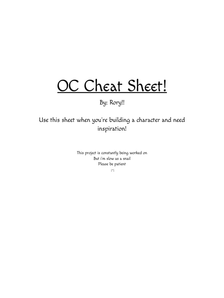 Oc Cheat Sheet | PDF