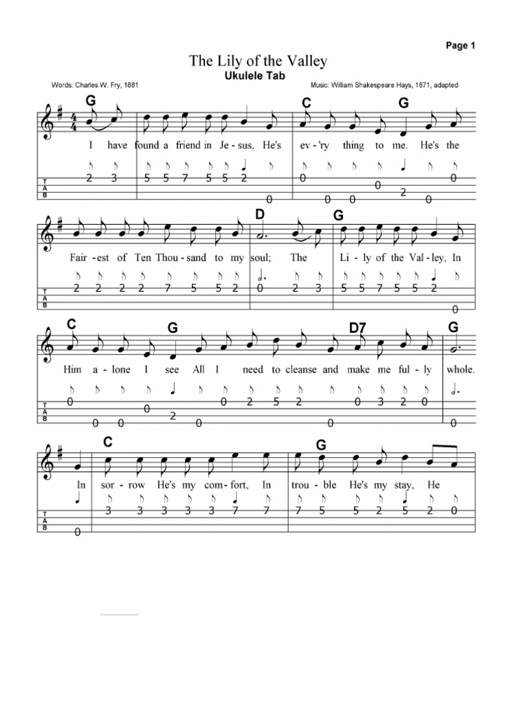 lily-of-the-valley-ukulele-tab | PDF