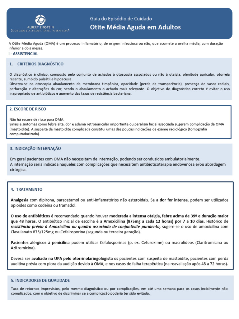 Otite Media Aguda em Adultos | PDF