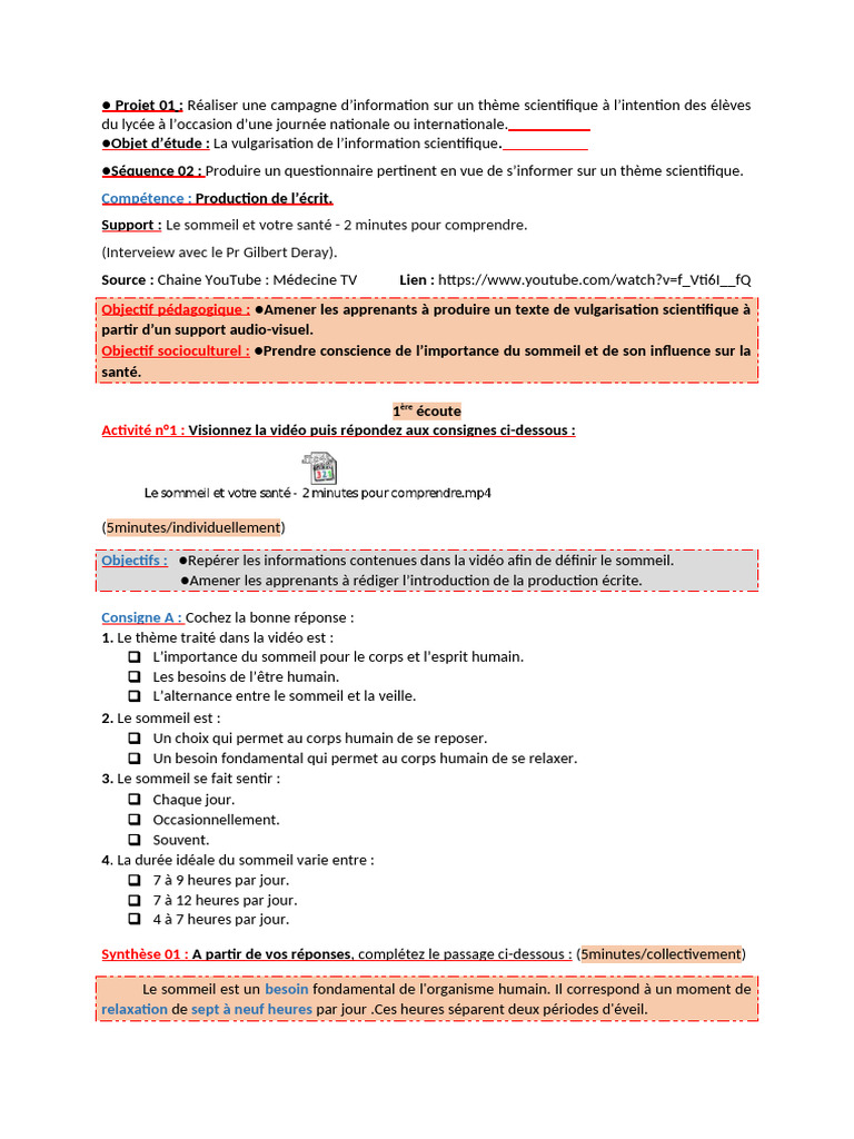 Fiche Capes P.de L'érit À Partir D'un Support Audio-Visuel | PDF