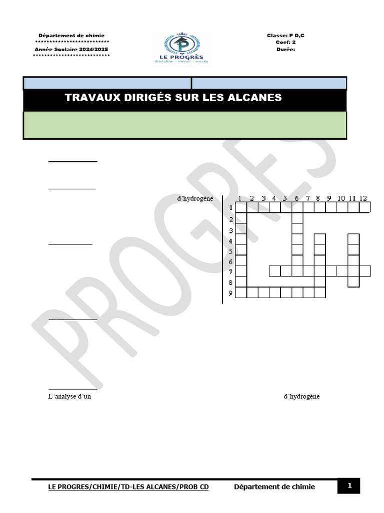 TD 1 CHIMIE | PDF