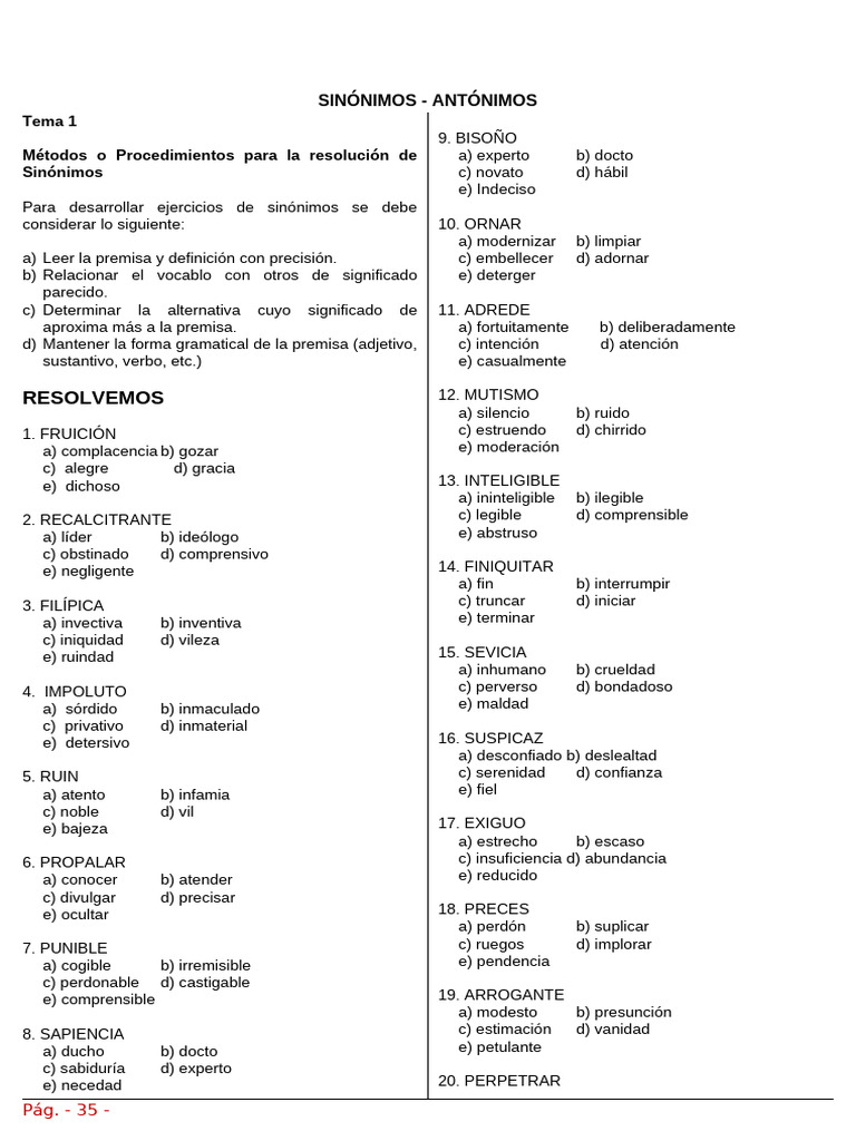 SINONIMOS | PDF