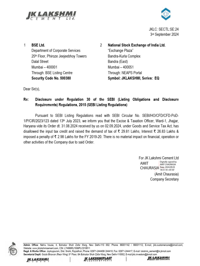 BSE Ltd. National Stock Exchange of India LTD.: Amit Chaurasia | PDF