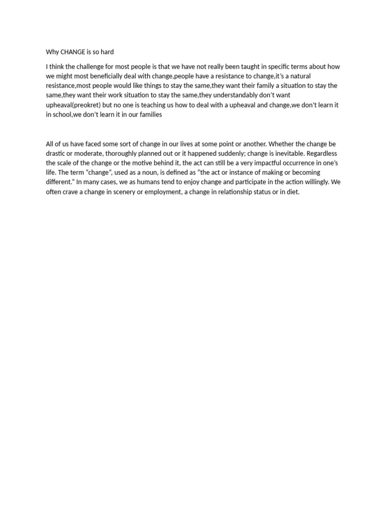 Why CHANGE is so hard | PDF