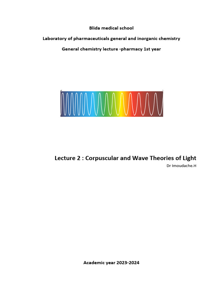 Wave and Particle Theory of Light | PDF