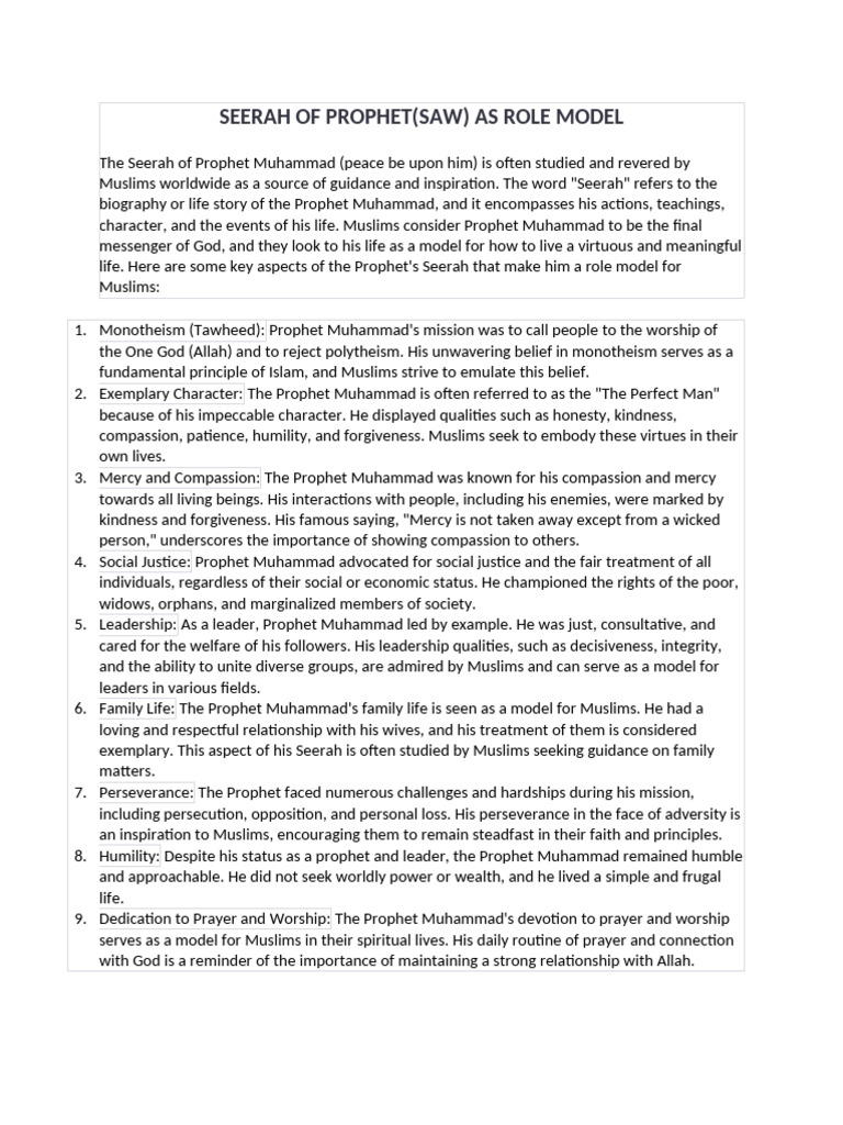 Seerah of Prophet | PDF