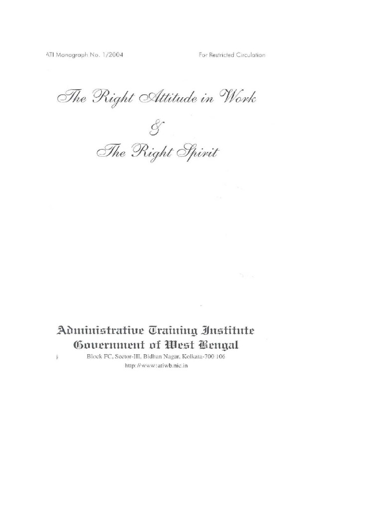 The Right Attitude in Work & The Right Spirit | PDF