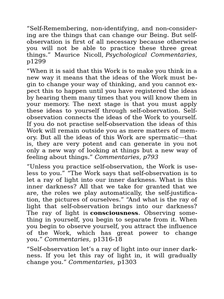 Self observation | PDF