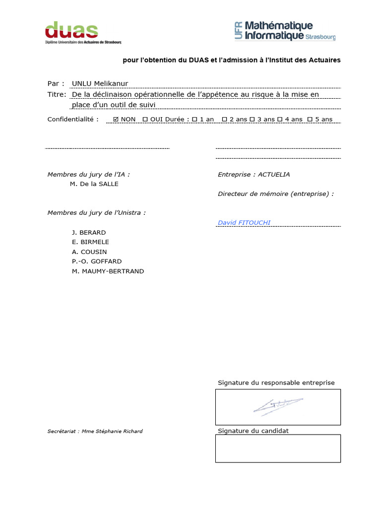 De La Déclinaison Opérationnelle de L'appétence Au Risque À La Mise en ...