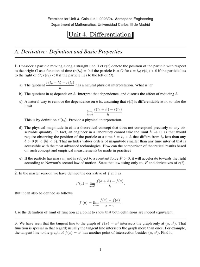 Differentiation Excercises Pdf