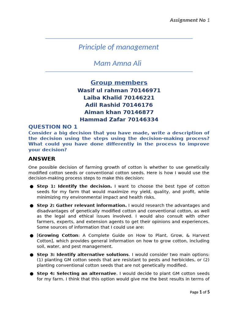 Principle of management | PDF
