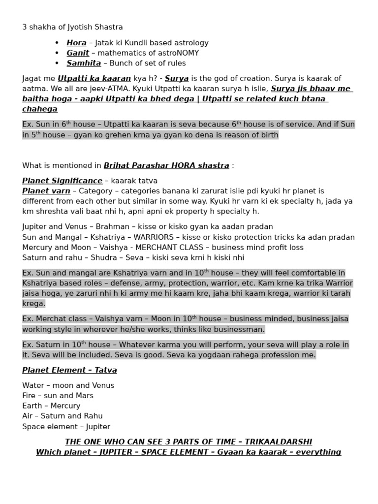 Rishi Parashara Hora Jyotish Shastra | PDF | Planets In Astrology ...