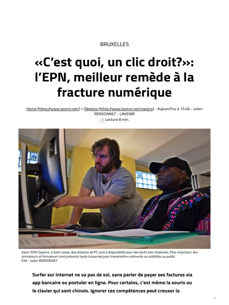 C'est Quoi, Un Clic Droit - l'EPN, Meilleur Remède À La Fracture ...