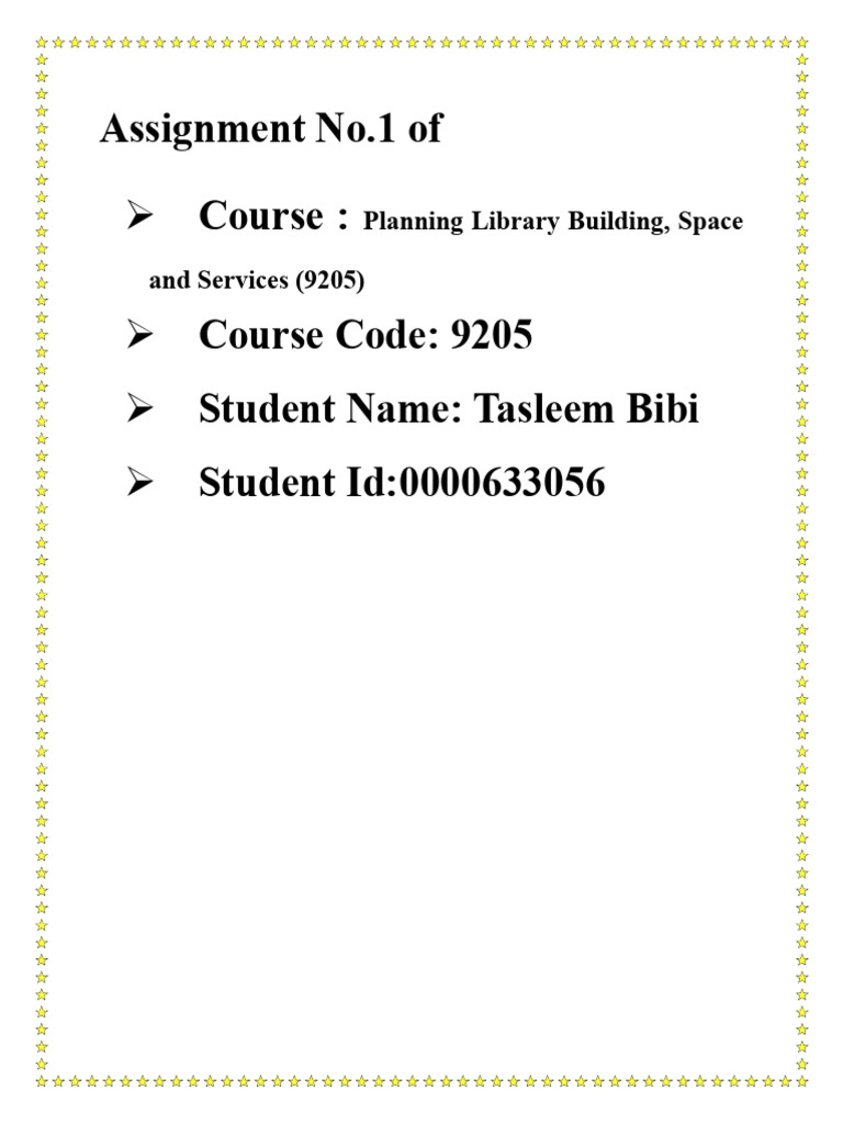 Assignment No.1 of Course: Course Code: 9205 Student Name: Tasleem Bibi Student Id:0000633056 | PDF