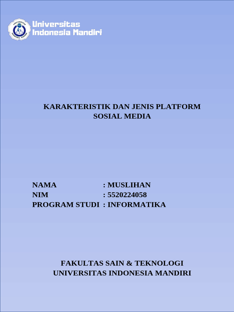 Karakteristik Dan Jenis-Jenis Platform Sosial Media | PDF | Ilmu Sosial