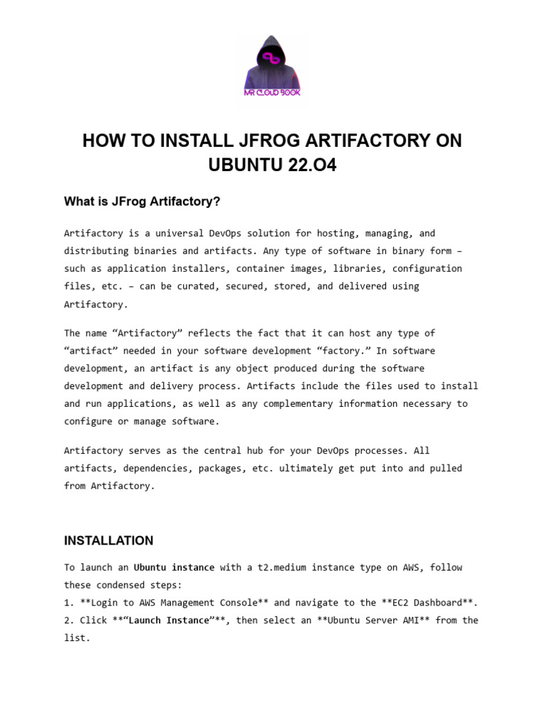 Install Jfrog Artifactory On Ubuntu | PDF